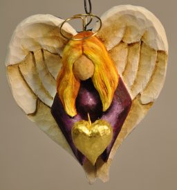 Heart Angel Ornament | Betty Padden Woodcarving